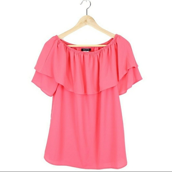 Tops | Coral Off The Shoulder Blouse | Poshmark